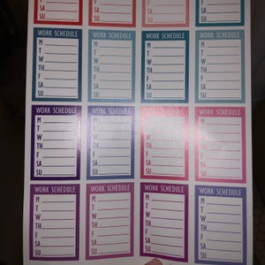 Planner Stickers Weekly Work Schedule Sidebar Sticker Fits Erin Condren ...