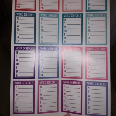 Planner Stickers Weekly Work Schedule Sidebar Sticker Fits Erin Condren ...