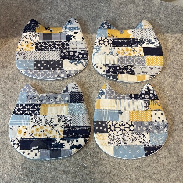 Cosy Cat Coaster Mug Rug PDF Sewing Pattern; Cat Mugrug; Beginner ...