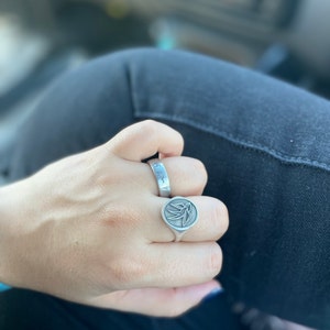 Custom Monogram Silver Signet Ring Promise Ring for Him - Etsy