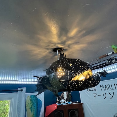 Fish Low Poly Papercraft, Nature Lover Gift, Origami Lamp, Diy Paper ...