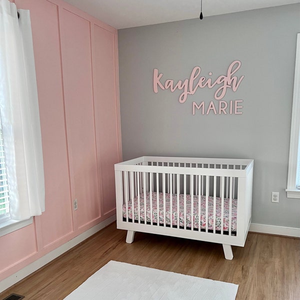 Custom Wood Name Sign for Nursery or Kids Room - First & Middle Name ...