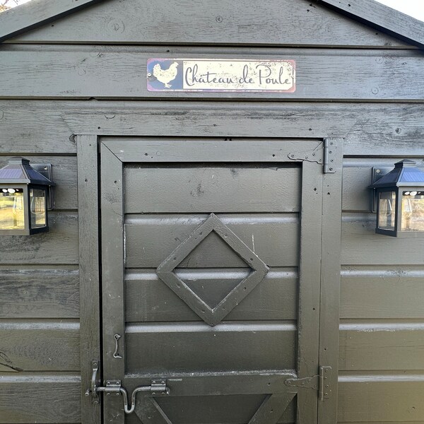 Pretty Chicken Coop Metal Outdoor Sign - Hens Palace French Fancy ...