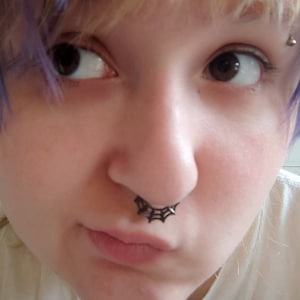 16G Spider Web Septum Ring Black Silver Clicker/cartilage/helix Earring ...