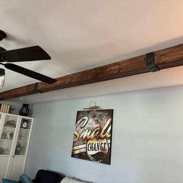 3 in Faux TEXTURED RUSTED STEEL Ceiling Beam Brackets With Artificial ...