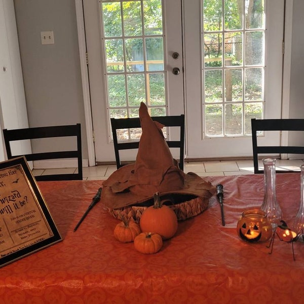 Unisex Adult Tattered Witch Wizard Scarecrow Hat Pointed Sorting ...