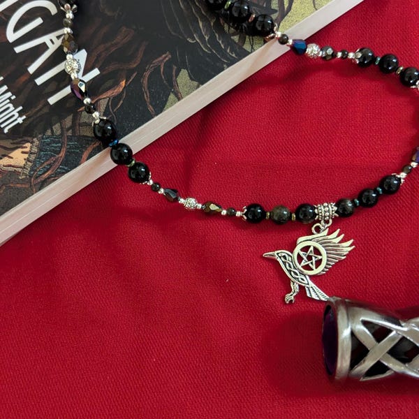 Medusa Goddess Necklace Wearable Witches Ladder Pagan Prayer Beads ...