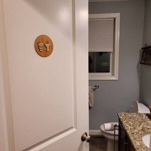 Mickey Wood Bathroom Door Sign Disney Bathroom Sign Disney Door Sign ...