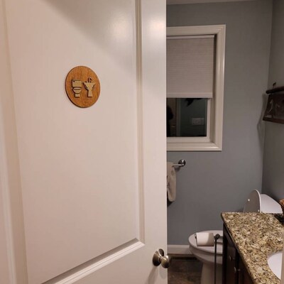 Mickey Wood Bathroom Door Sign Disney Bathroom Sign Disney Door Sign ...