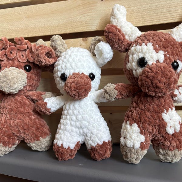 Baby Cows TRIO Pattern- Baby Longhorn, Baby Cow, Baby Highland, Crochet ...