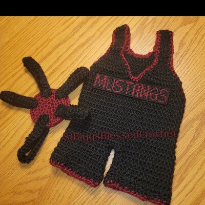 Girls Wrestling Crochet Wrestling Outfit, Newborn to 0 to 3 Month ...