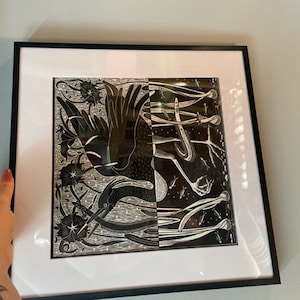 The River Ballet Linocut in Blue,otter Linocut,kingfisher Linocut ...