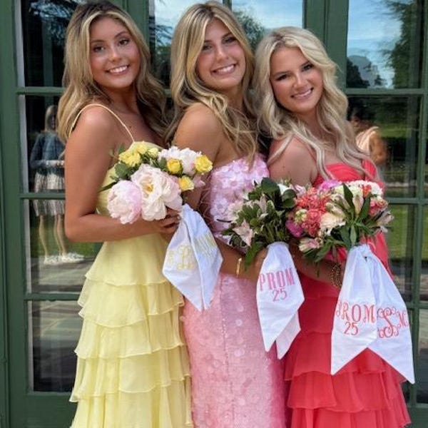 Hoco Custom Embroidered Bouquet Wrap Sash Bow Prom Bouquet Sash With ...