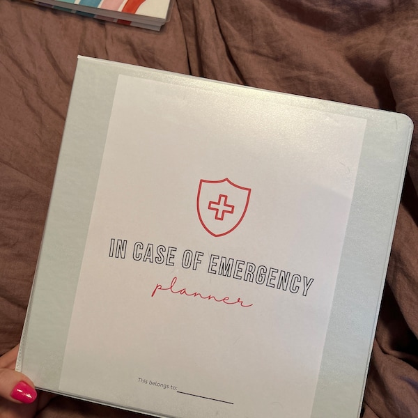 Emergency Binder Printable and Fillable, in Case of Emergency Printable ...