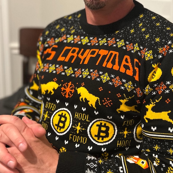 Merry Cryptmas Cryptocurrency Knitted Christmas Jumper | Unisex Ugly ...
