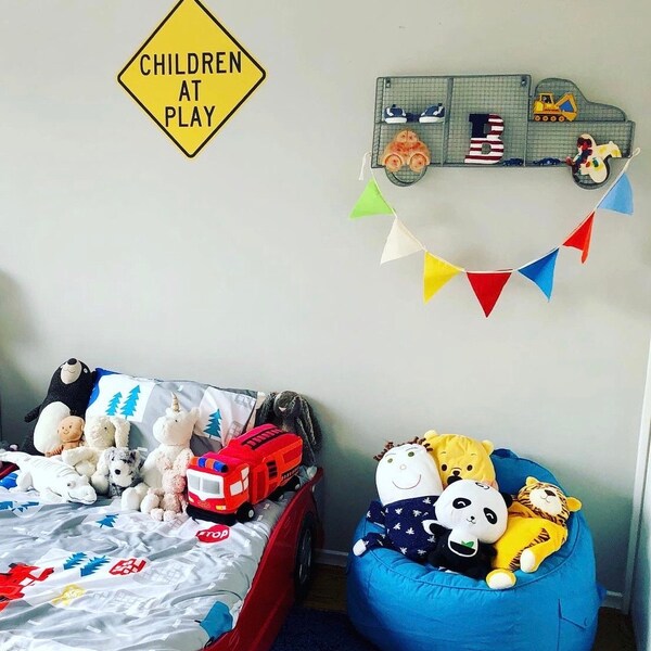 Children at Play Sign Fabric Wall Decal: Reusable Nursery Decor - Etsy