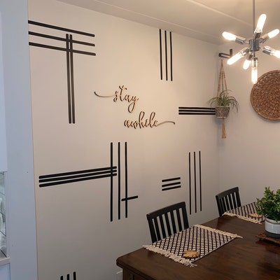 Line Wall Decals Abstract Wall Stickers, Boho Nursery Decor, Kids Room ...