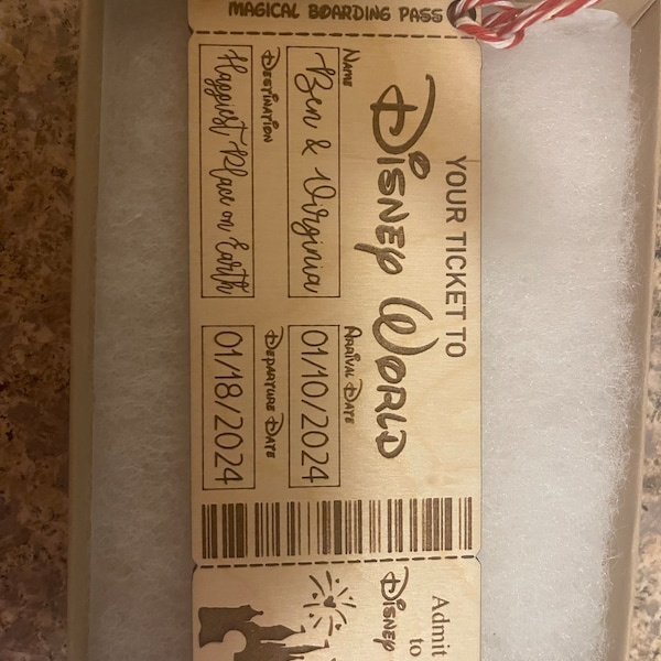 Personalized Disney Ticket Laser Cut Christmas Ornament | Custom ...