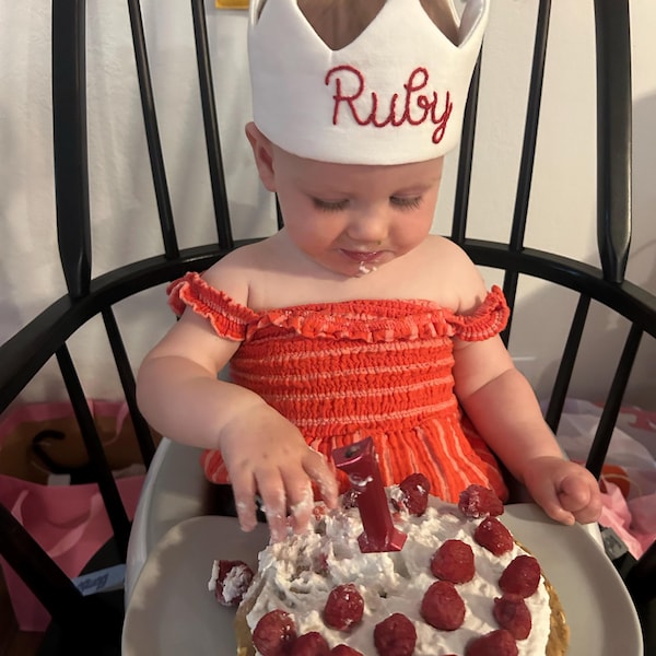 Number and Star Custom Linen Crown for Kids & Children's Birthday ...