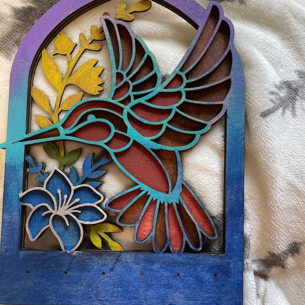 Hummingbird Arch Key Hanger or Decor - Laser Ready File - Glowforge and ...