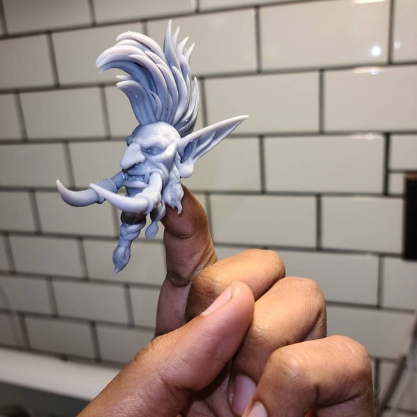 Mohawk Troll Head - Unpainted - Etsy