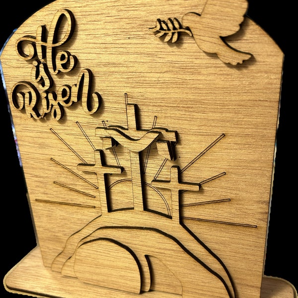 He is Risen SVG, Resurrection Scene Laser Cut File, Easter Empty Tomb ...