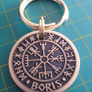 Nordic Viking Dog Tag, Norse Viking Runes Keyring, Tribal Celtic Aztec ...