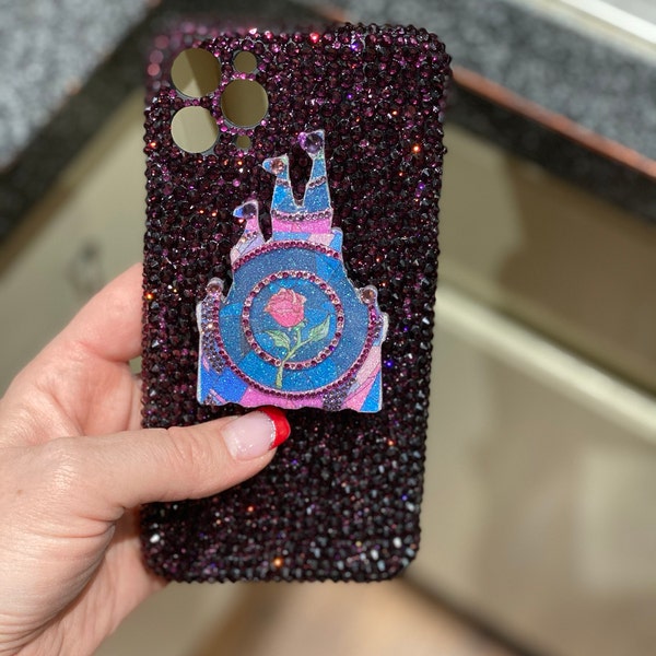 Luxury Purple Crystal Diamond iPhone Case Sparkle Phone Case Handcarft ...