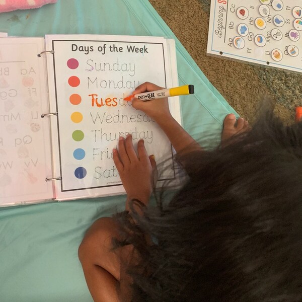Days of the Week Wheel & Tracing Worksheet, Homeschool Printable ...