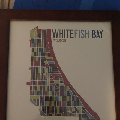 Whitefish Bay Wisconsin Art Map Print milwaukee County by - Etsy
