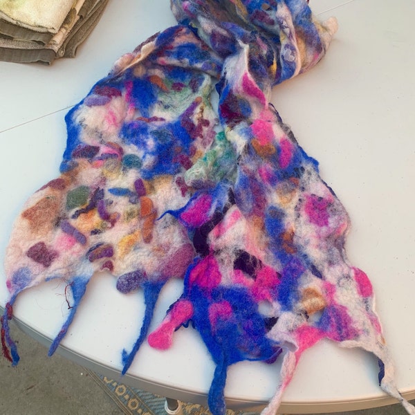 Shibori Felting Textured Ruffled Nuno Felt Scarf PDF Tutorial Pattern ...