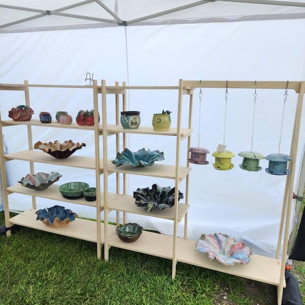 Collapsible Plywood Bookshelf: Portable Display Stand for Craft Fairs ...