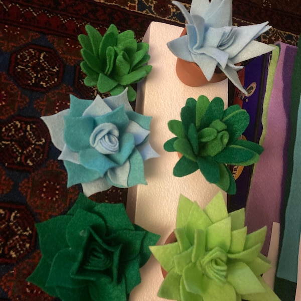Succulent PATTERN Cutting Template; 5 No-sew Felt or Paper Succulents ...