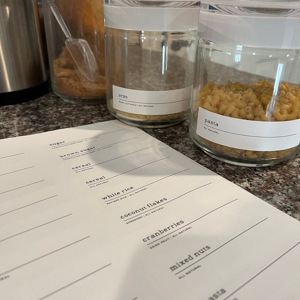 Boho Pantry Labels • Water and Oil Resistant • Personalization ...