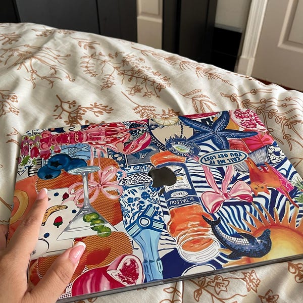 Funky Tile Aesthetic iPad Case W Pen Slot, Slim Trifold Stand iPad Flip ...