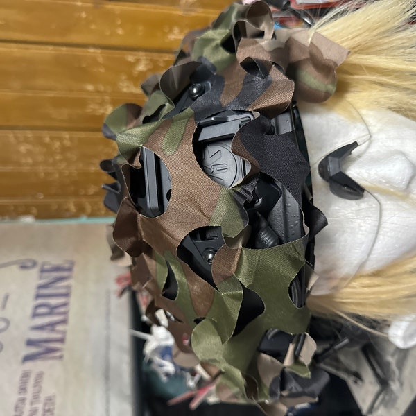 Helmet Scrim Ghillie Cover: Universal Fit, Milsim Multicam M81 ...
