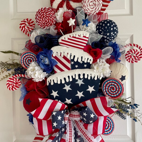 Birthday Cake Wreath Attachment, 4th of July Wreath Attachment, America ...