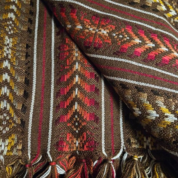 Mexican woven rebozo scarf / Traditional woven fabric rebozo / Mexican ...