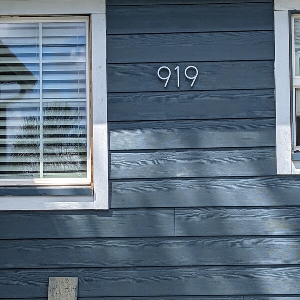 House Numbers - Modern House Number Sign in White Colour With Floating ...