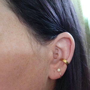 14k Yellow Gold Conch Labret Top Internally Threaded Titanium - Etsy