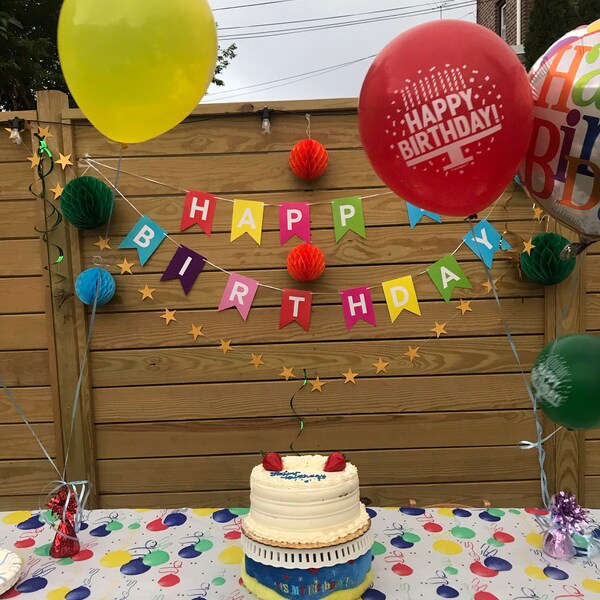 Happy Birthday Banner Kit - Happy Birthday Decorations - Birthday Party ...