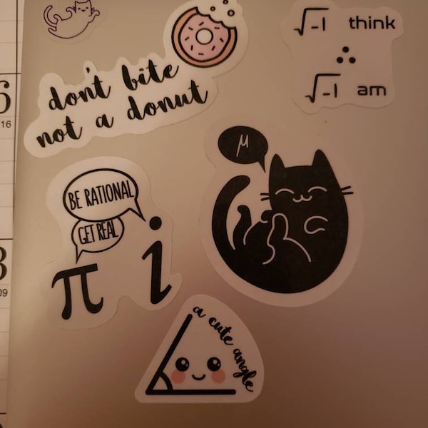 Cute Funny Math Sticker Set - Great Gift for Math Enthusiasts and ...