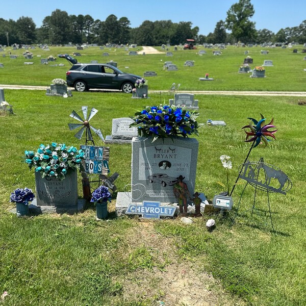 Blue Roses Cemetery Saddle - Spring Cemetery Flowers - Cemetery ...