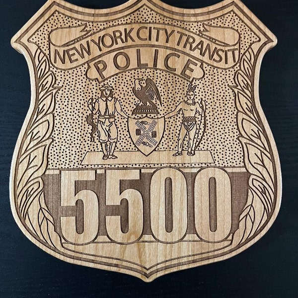 Personalized Wooden New York City Police Shield or Shoulder Patch ...