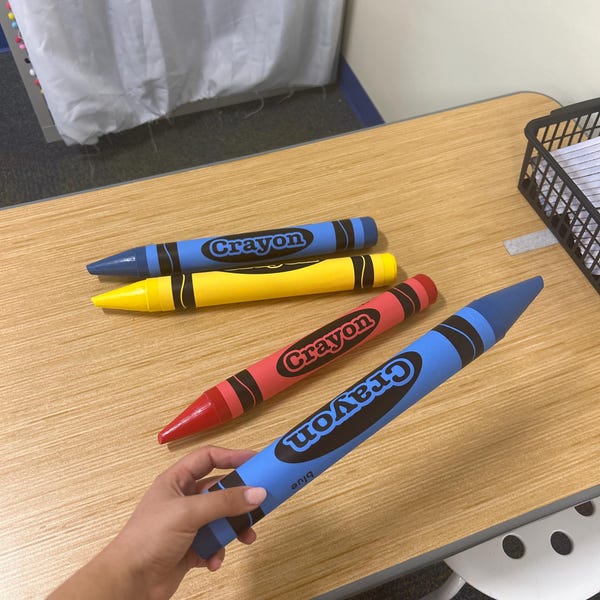 15" Large Crayon Prop, Party Decor, Jumbo Pretend Crayon, Giant ...