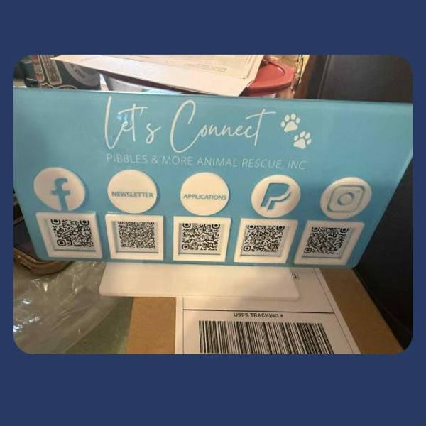 QR Code / 2 Codes / Social Media Sign / QR Code Sign / SIZE 4.5x5.25 - Etsy