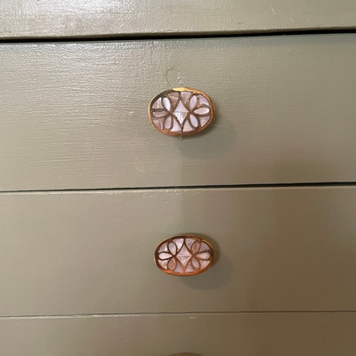Mother of Pearl Tortoise Shell Knob Beautiful Ceramic Drawer - Etsy