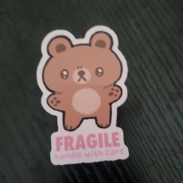 Fragile, Handle With Care - Laptop Decal - Vinyl Sticker - Cute Animals ...