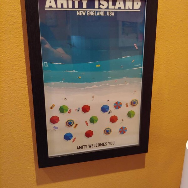 Jaws Amity Island Vintage Tourism Travel Style Poster - "amity Means ...