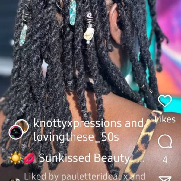 Loc Jewelry W/gold Glass Beads Set of 5 Dread/braid Charms Dreadlock ...